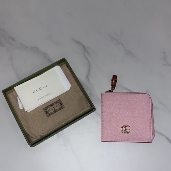 Gucci | Accessories | Gucci Sugar Pink Bamboo Card Case | Poshmark